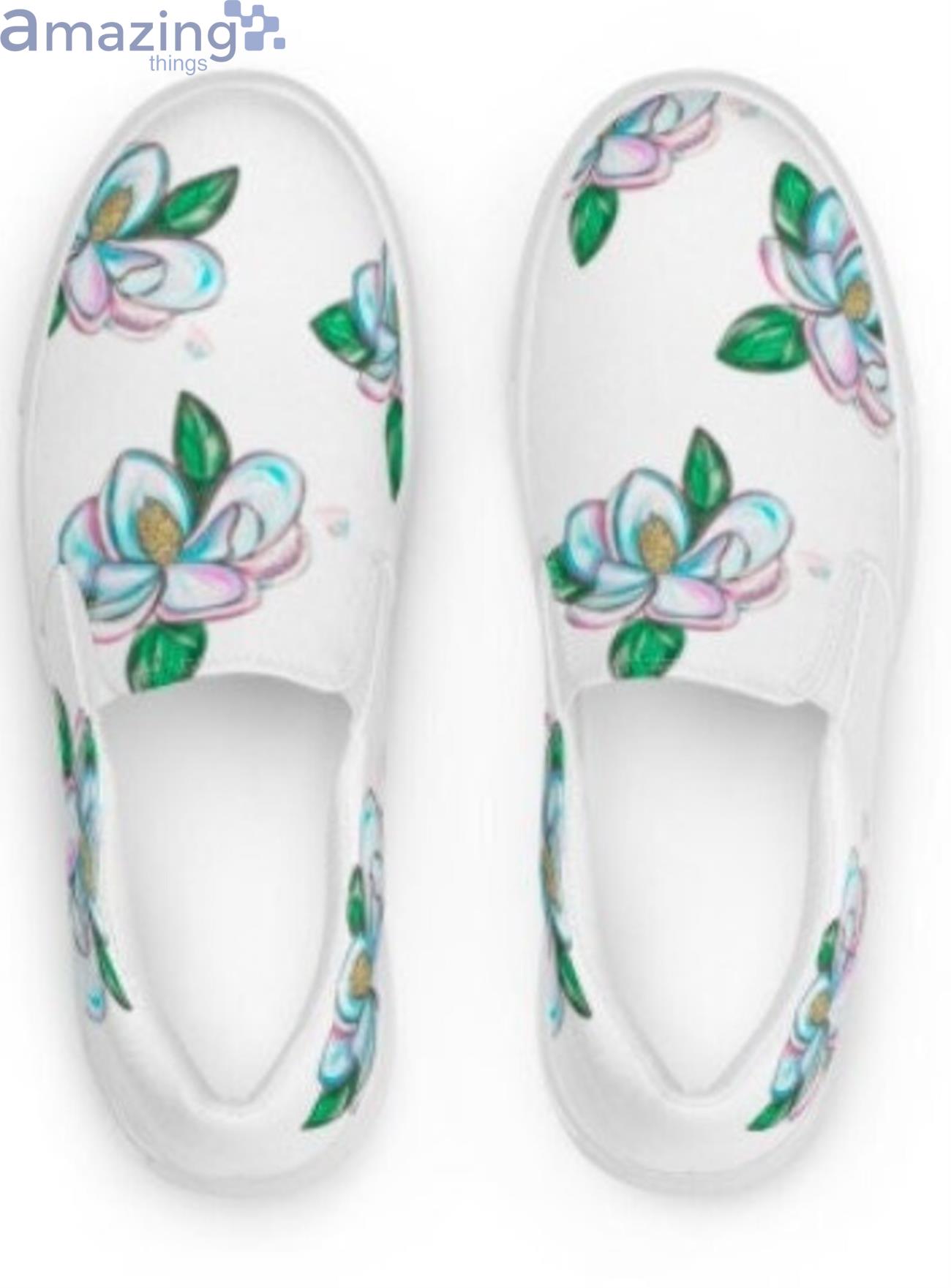 Magnolias Canvas Shoes Magnolia White Mississippi Magnolia Slip On Shoes