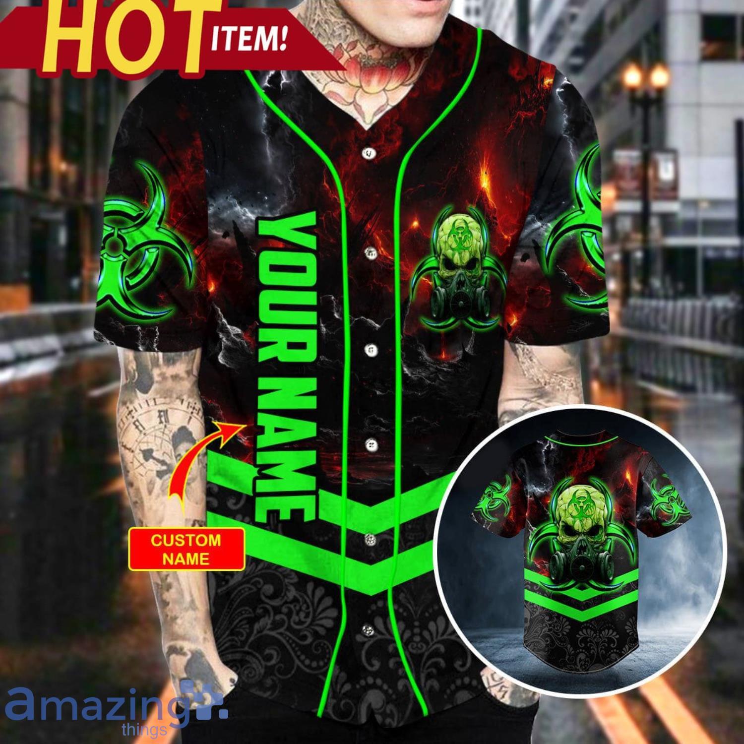 Green Biohazard Skull